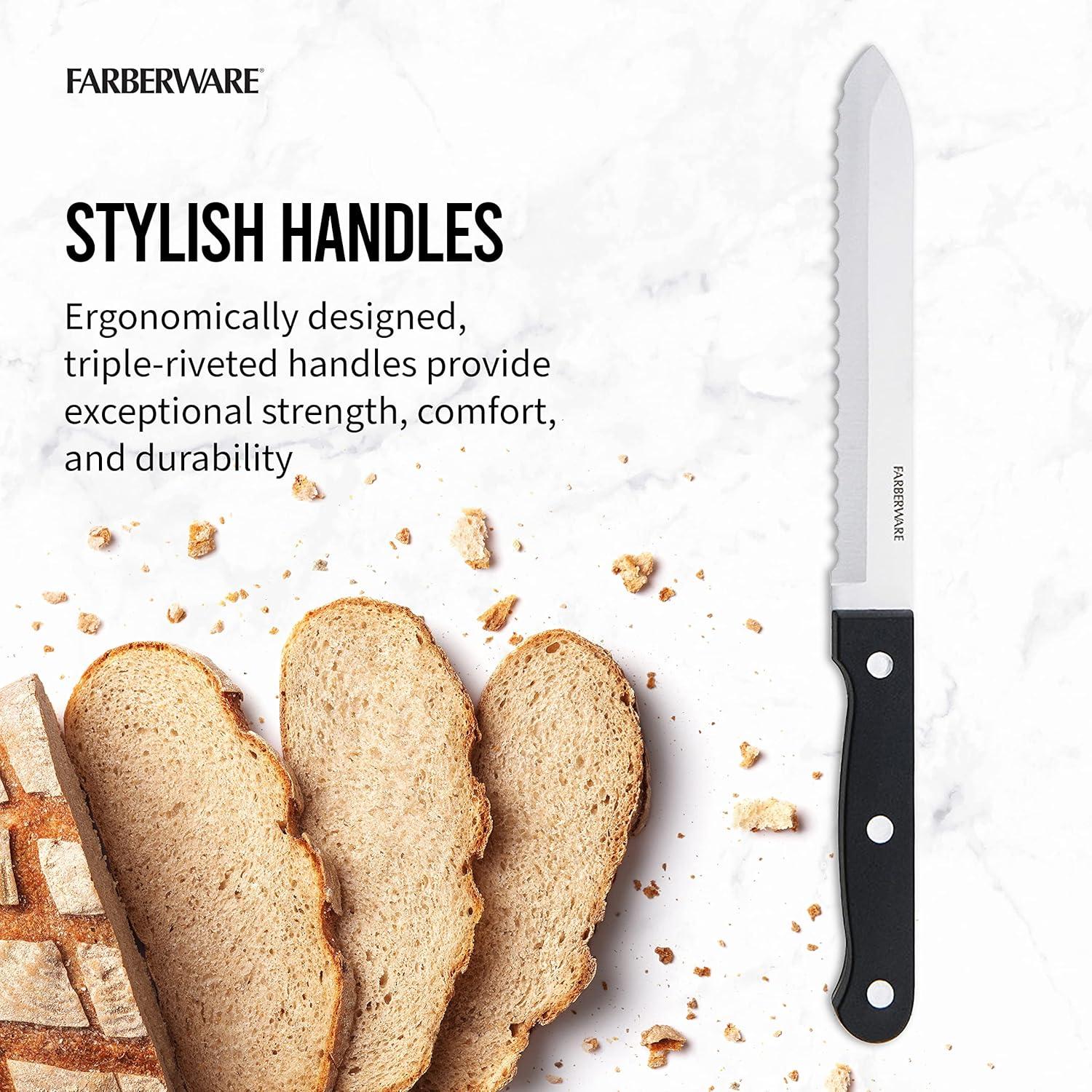 Farberware 14-Piece Triple-Rivet Knife Block Set with Built-In ...