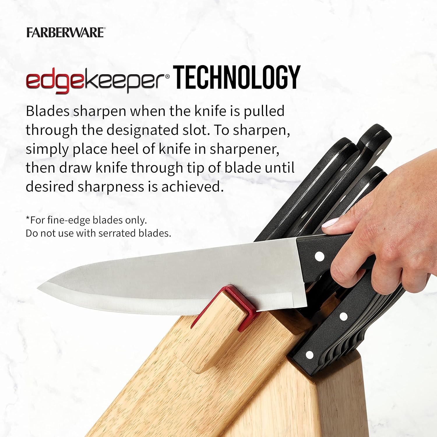 Farberware 14-Piece Triple-Rivet Knife Block Set with Built-In ...